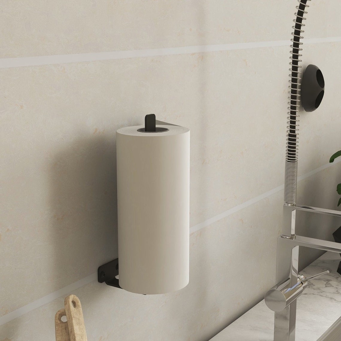 Metal Paper Towel Holder, Bathroom Roll Hanger, Wall Mounted Stainless ...