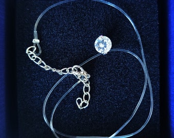 Invisible Solitaire Necklace - Etsy