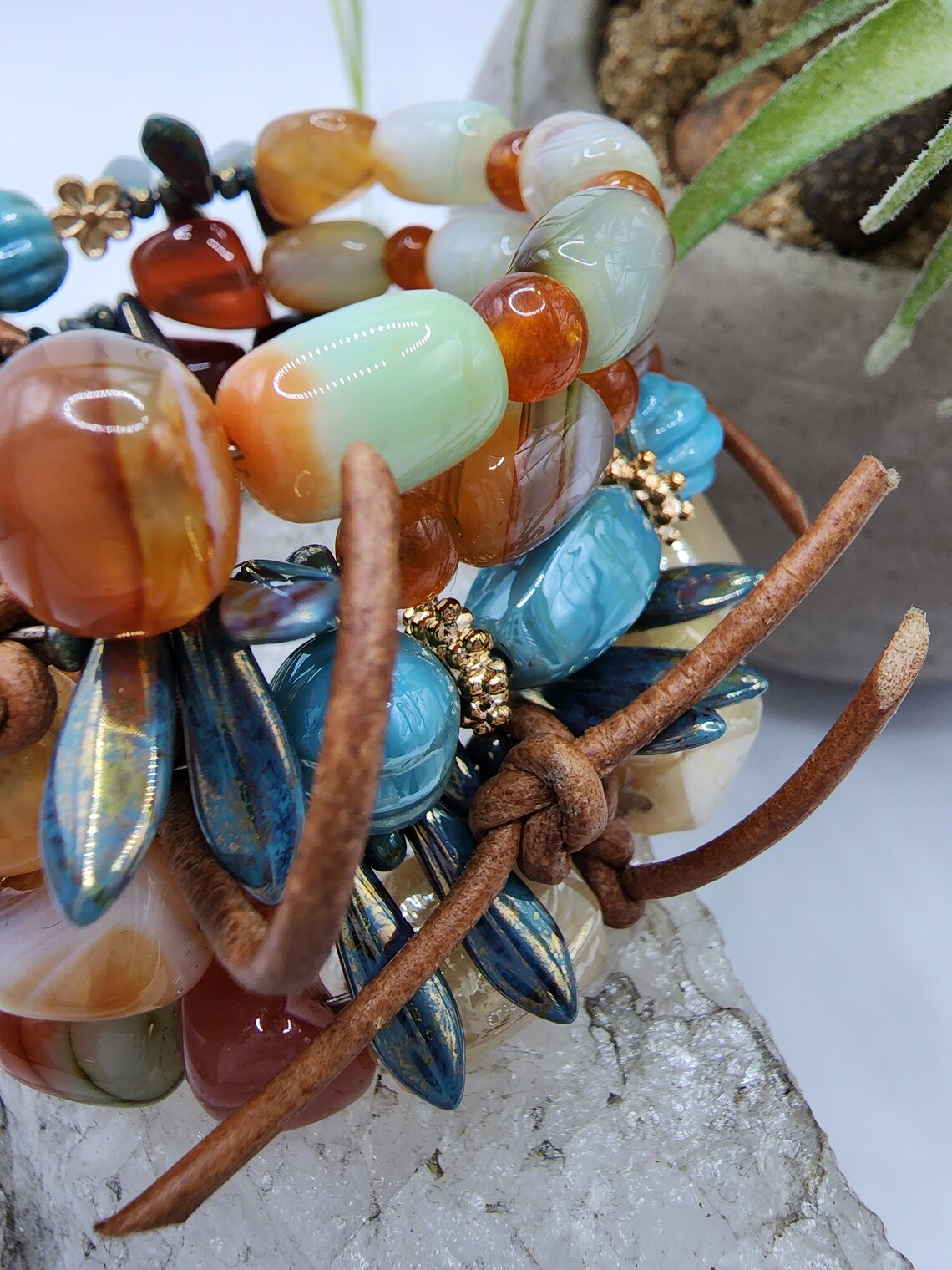 Orange Carnelian Gemstones With Ivory Turquoise and Orange - Etsy