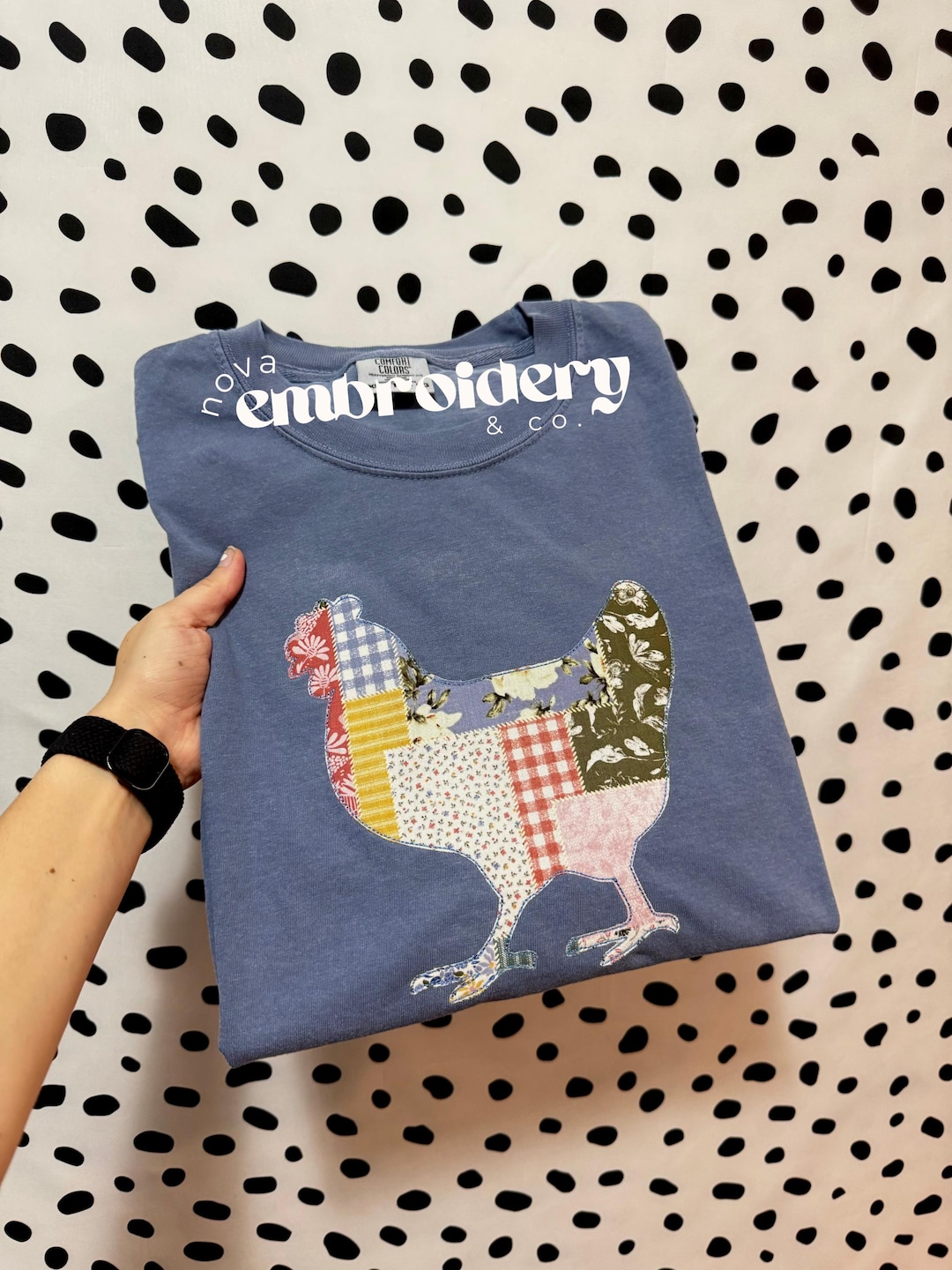 Patchwork Chicken Tshirts, Embroidered Chicken Shirt, Applique Chickens ...