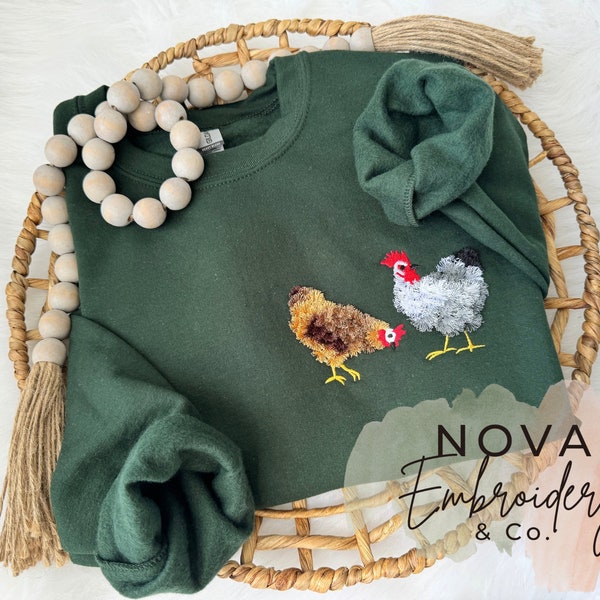 Embroidered Chicken - Etsy