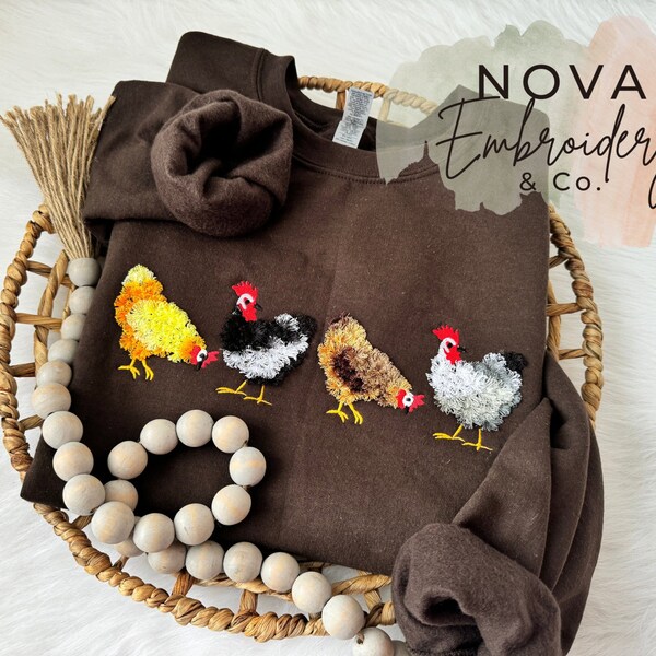Embroidered Chicken - Etsy
