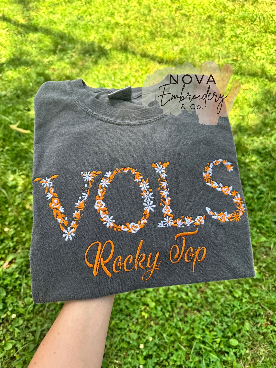 Floral Vols Embroidered Sweatshirt & Tshirt, Rocky Top, Tennessee Vols ...