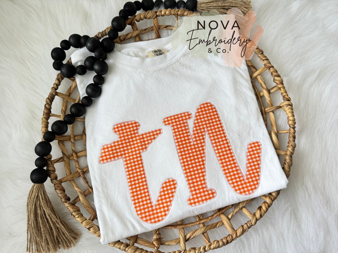 TN Shirt, TN Applique Shirt, Checkered TN Shirt, Tennessee Applique ...