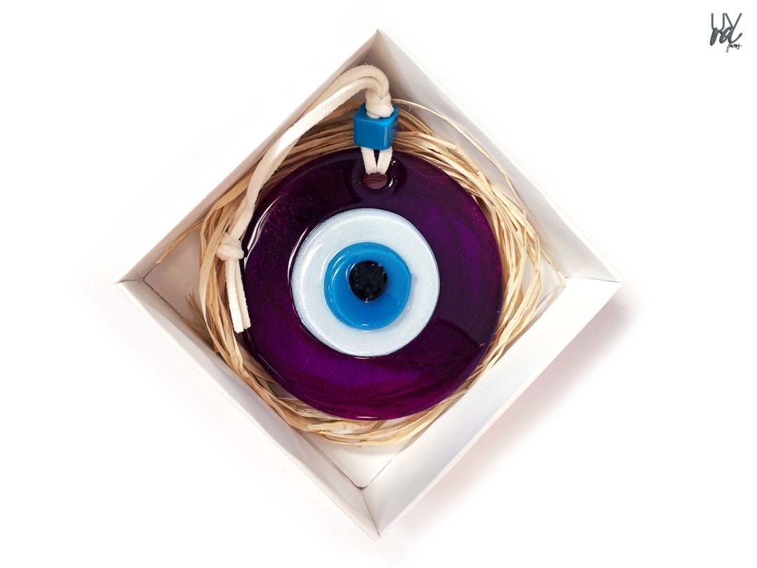 Evil Eye Transparent Purple Handmade Evil Eye Decor Good Luck Gift ...