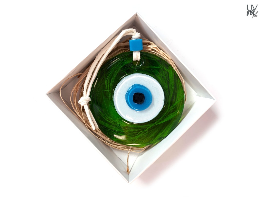 Evil Eye Transparent Green - Handmade Evil Eye Decor - Good Luck Gift ...