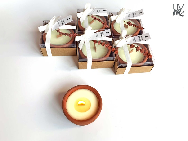 Terracotta Soy Wax Candle Favors: Baptism & First Communion Gifts - Etsy