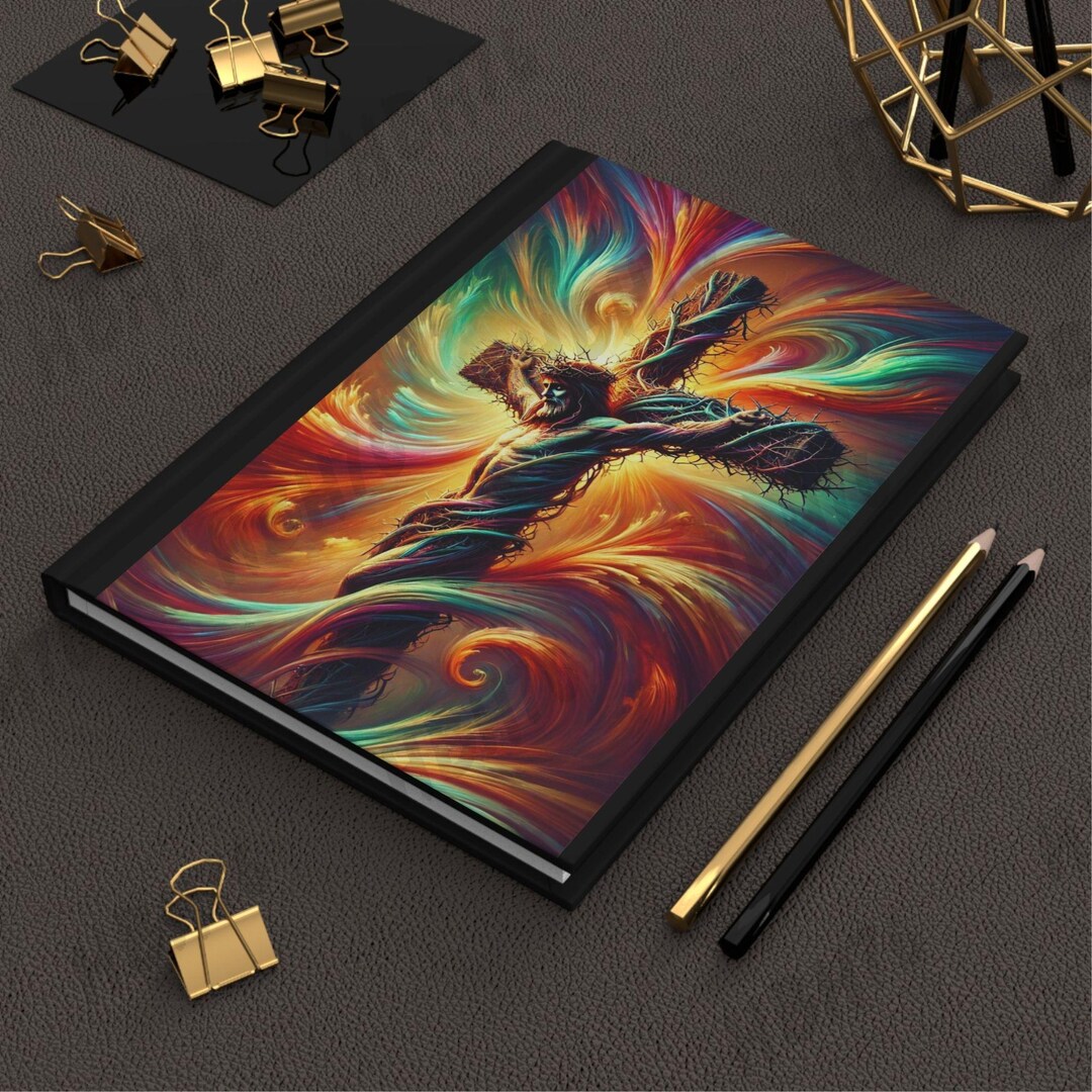 Christian Notebook Prayer Journal Jesus on Cross Hardcover Bible Study ...