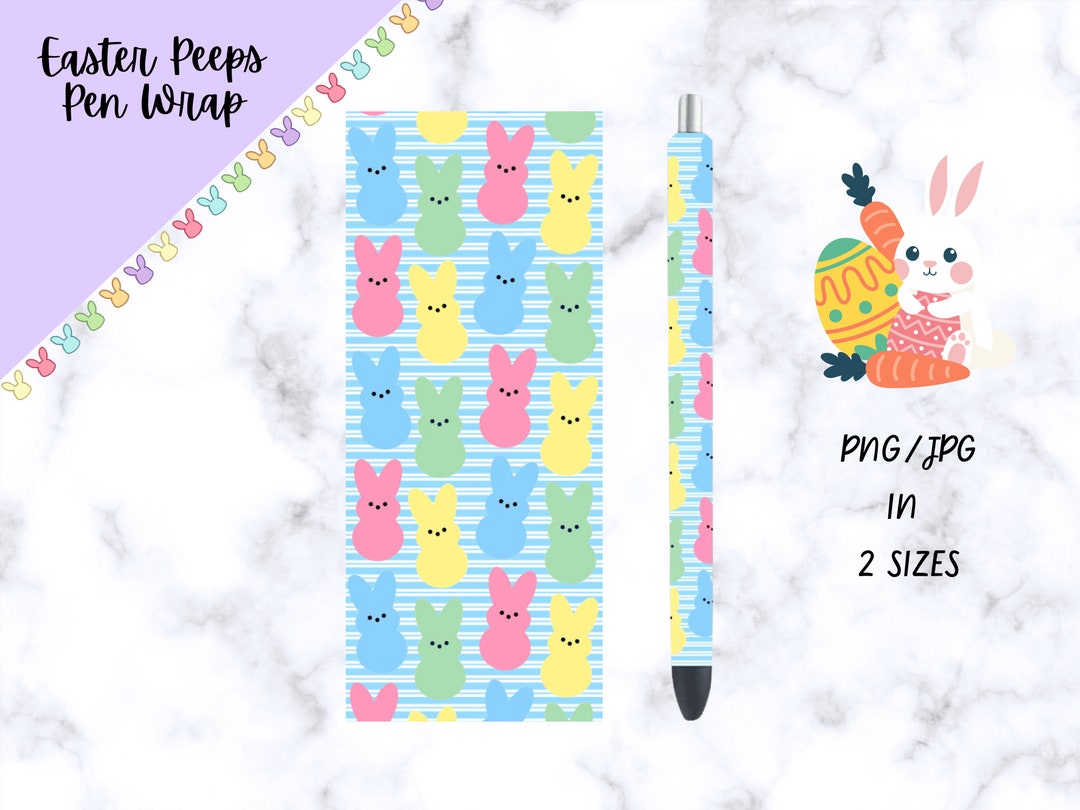 Easter Peeps Digital Pen Wrap Templatepen Wrap Pngpen Wrap Cut Filepen ...