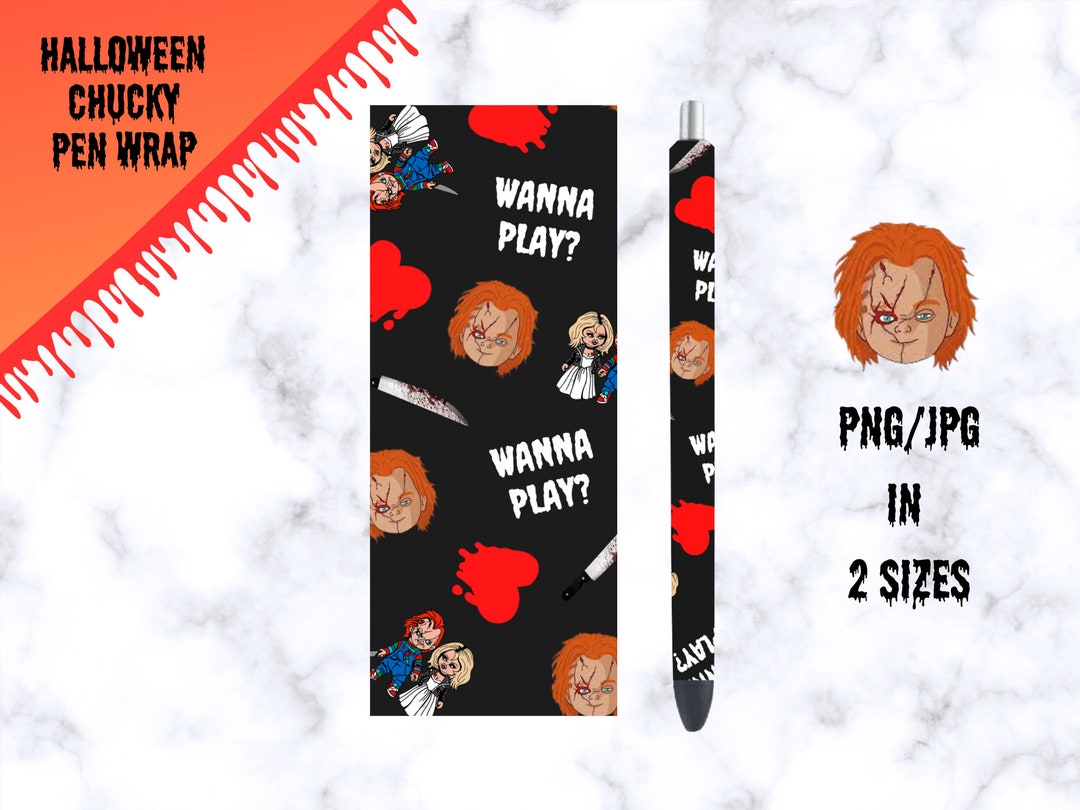 Halloween Chucky Digital Pen Wrap Templatepen Wrap Pngpen Wrap Cut ...