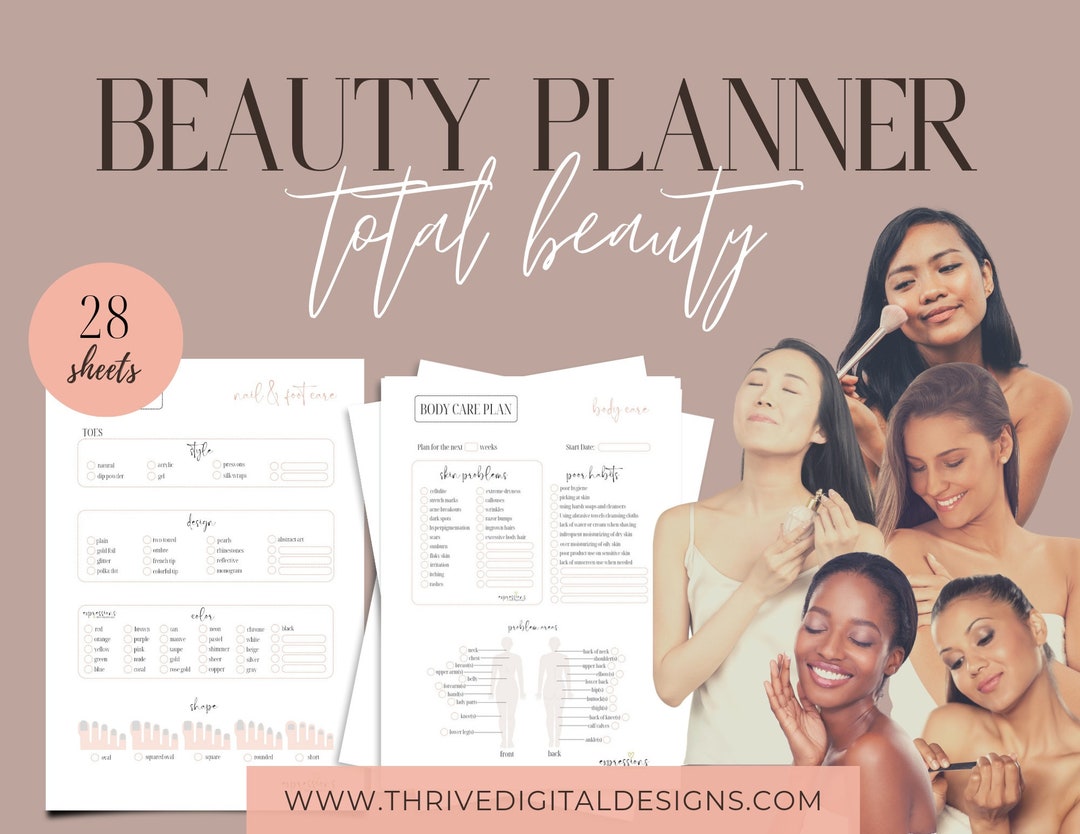 Total Beauty Printables Bundle | Beauty Planner | Makeup | Skin+body ...