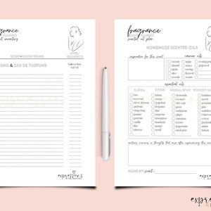 Fragrance Planner Printables: Inventory, Wishlist, Layering (PDF ...