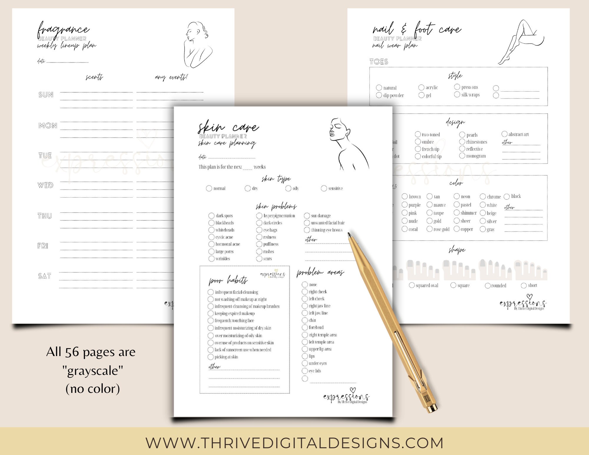 All Things Beauty Printables Bundle Beauty Planner Makeup Skinbody Care ...