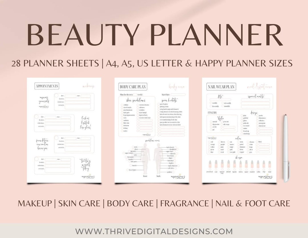 Total Beauty Printables Bundle Beauty Planner Makeup - Etsy