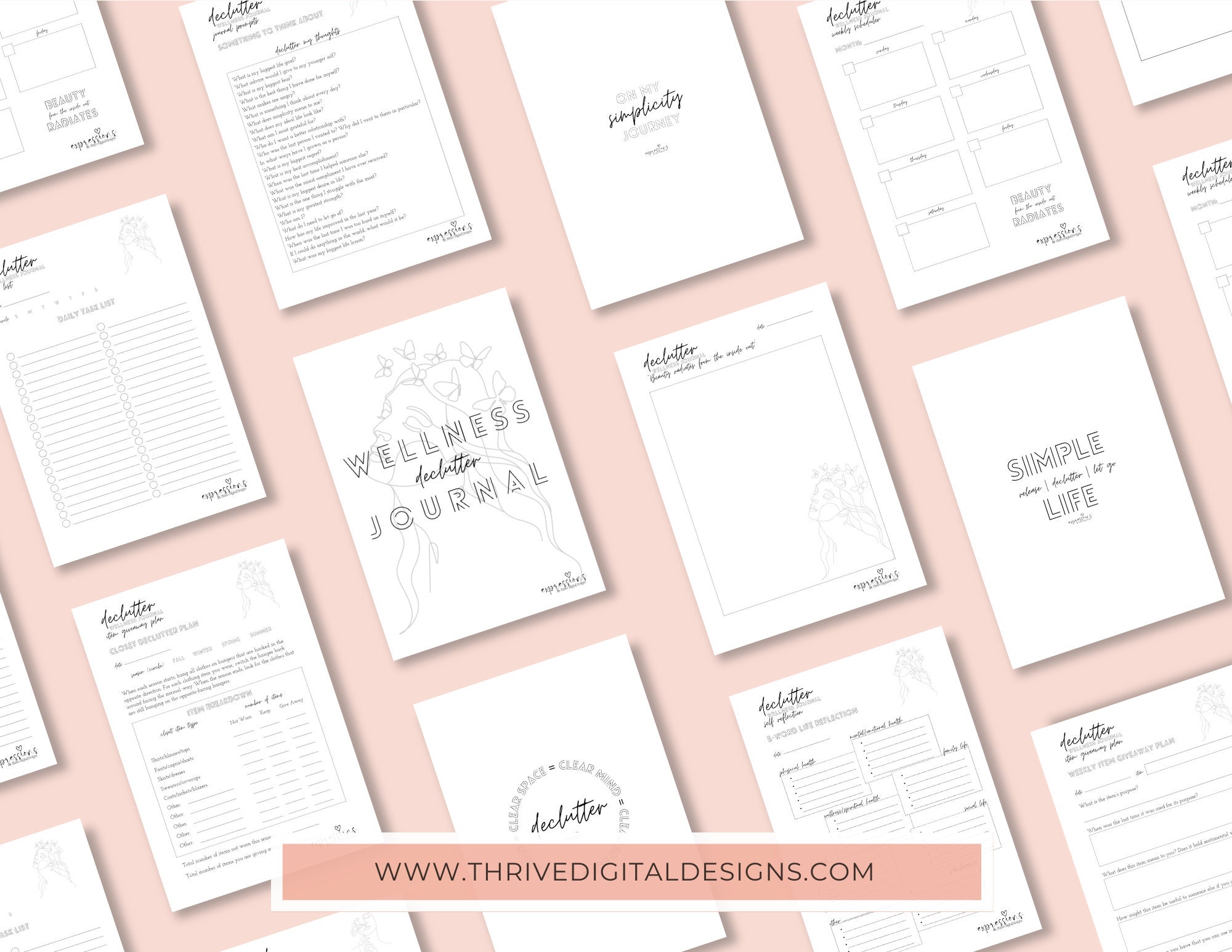 Declutter Journal Printables Wellness Weekly Reflection Giveaway Log ...