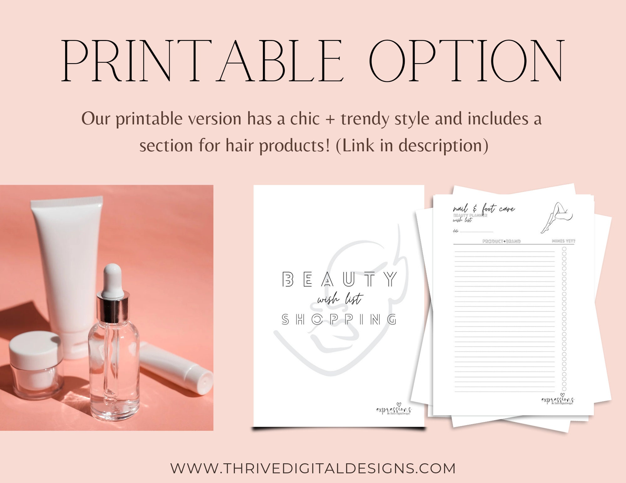 Digital Beauty Wish List Book Portrait Beauty Shopping List Makeup Skin ...