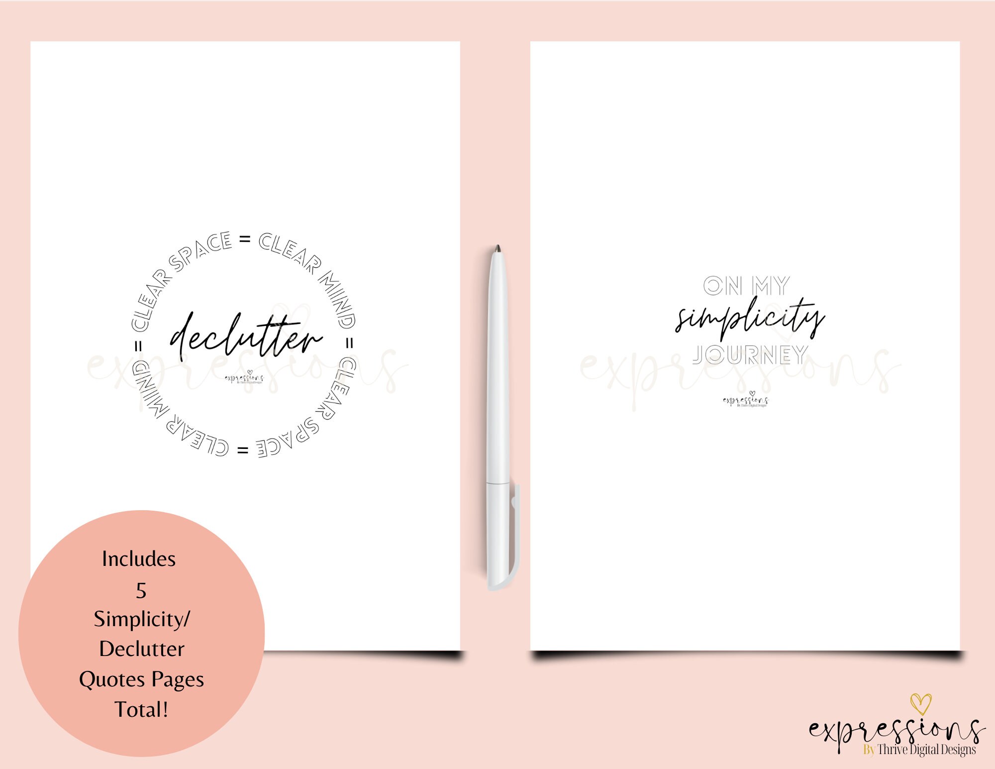 Declutter Journal Printables Wellness Weekly Reflection Giveaway Log ...