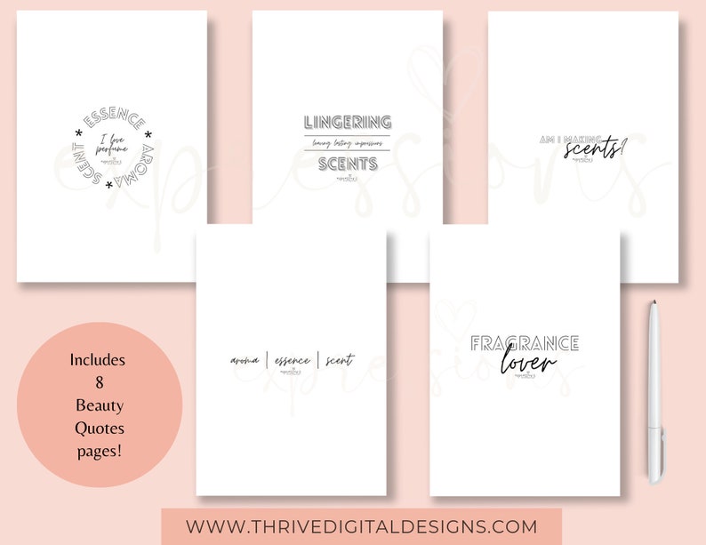 Fragrance Planner Printables: Inventory, Wishlist, Layering (PDF ...