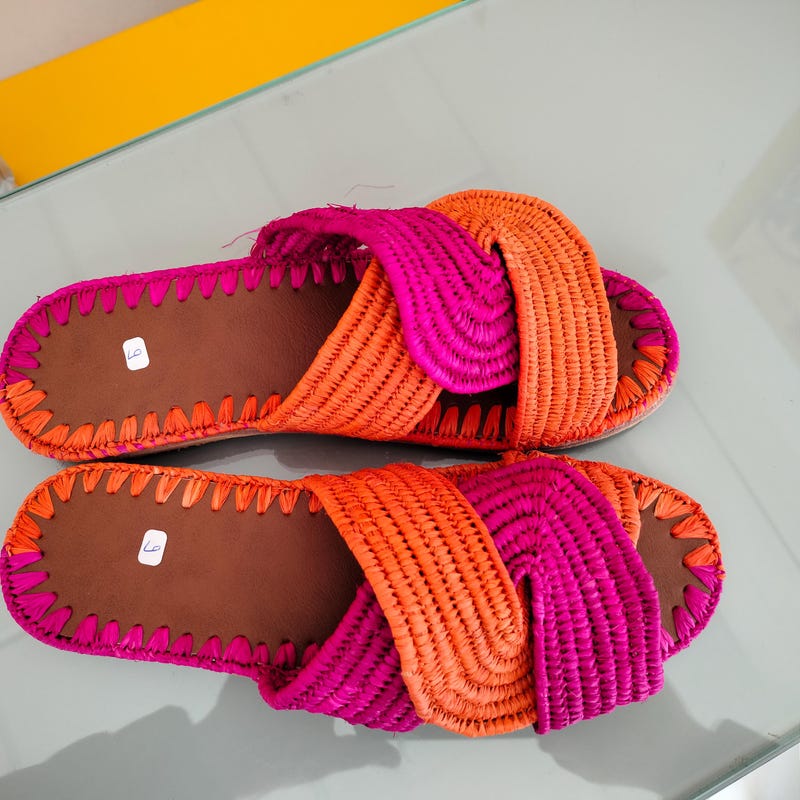 Straw Sandals - Etsy