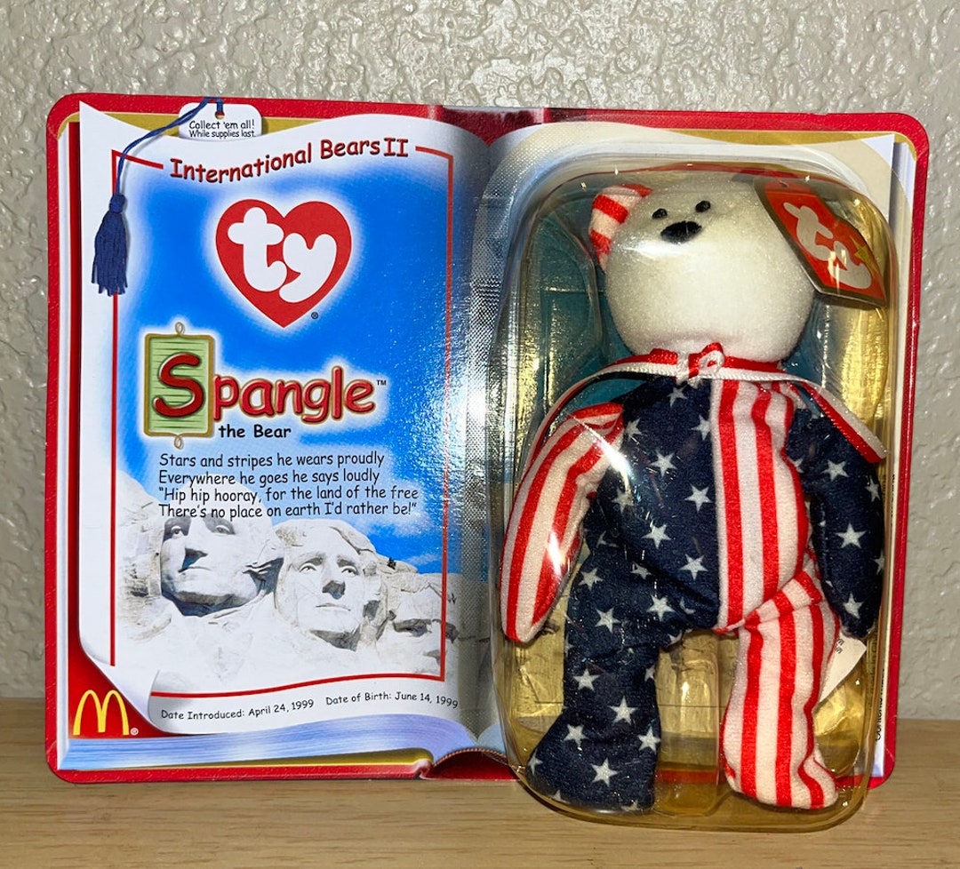 Spangle the Bear Teenie Beanie Babies 2000 Mcdonald's International ...