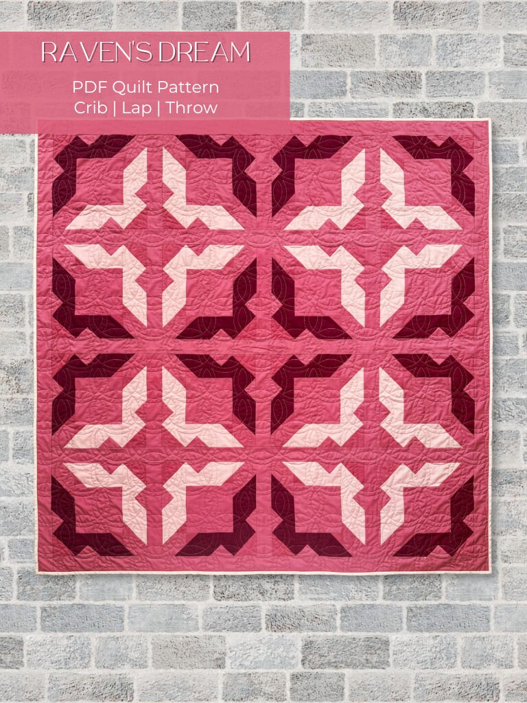 Raven's Dream Quilt Pattern: Scrappy Fat Quarter, Crib Throw (PDF ...