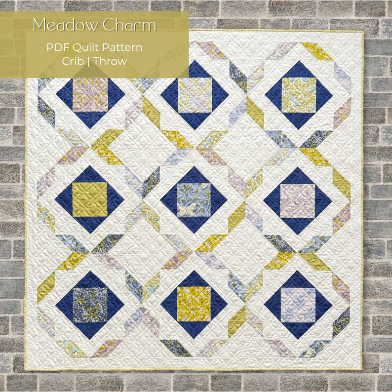 Meadow Charm Quilt Pattern | PDF | Digital Download | Throw | Crib ...