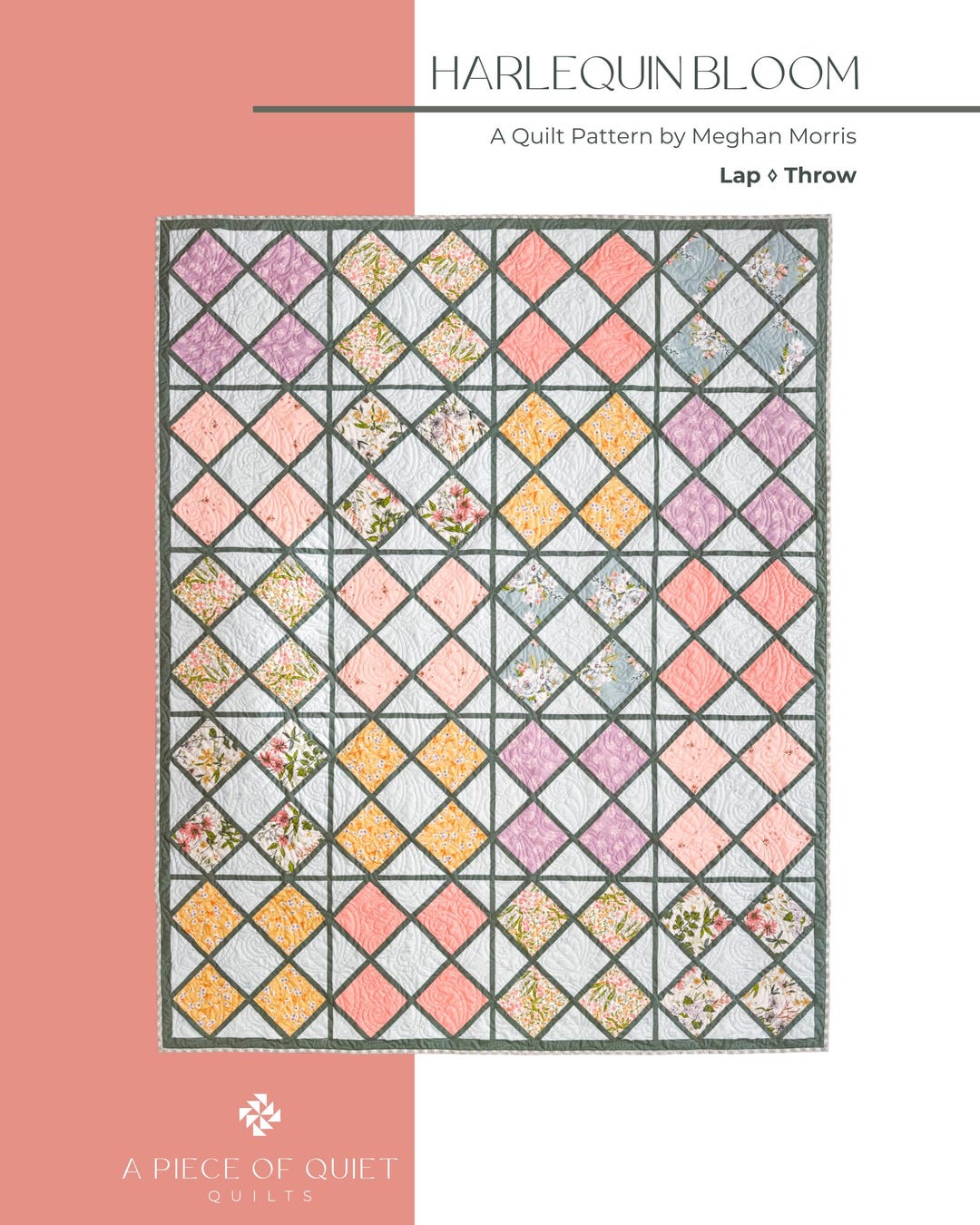 Harlequin Bloom Quilt Pattern PDF | Digital Quilt Pattern | Throw & Lap ...