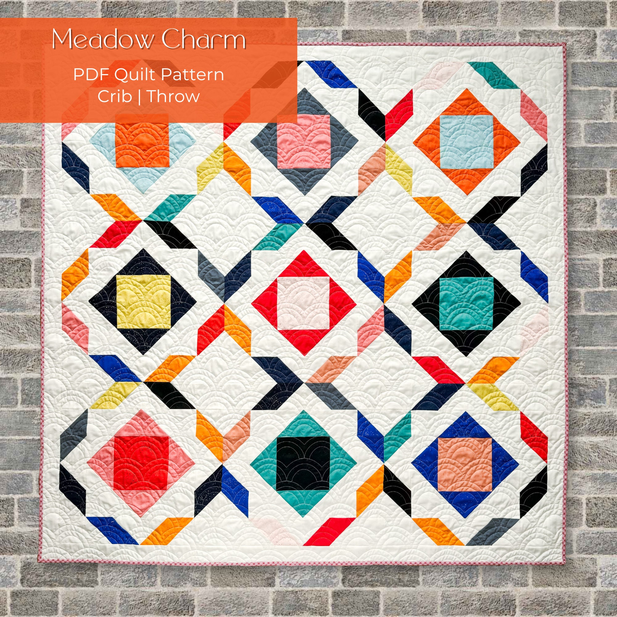 Meadow Charm Quilt Pattern | PDF | Digital Download | Throw | Crib ...