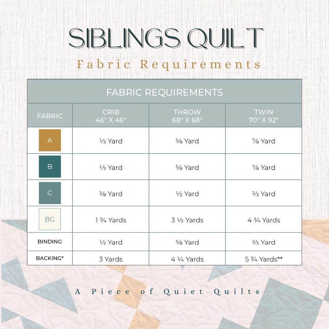 Siblings Quilt Pattern | PDF | Digital Download | Throw | Crib | Twin ...