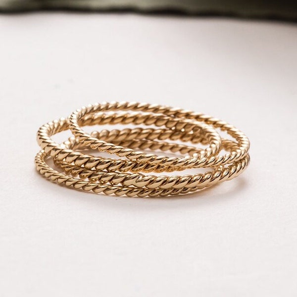 Gold Twisted Ring - Etsy