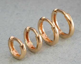 Solid Gold Hoops - Etsy
