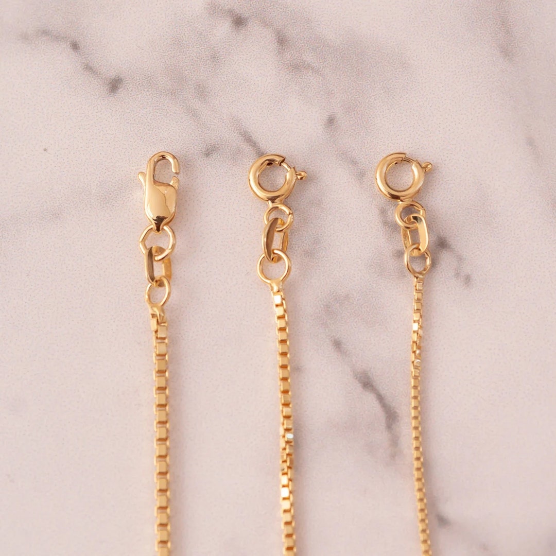 14K Real Gold Box Chain Extender, Gold Chain Extension for Box Chains ...