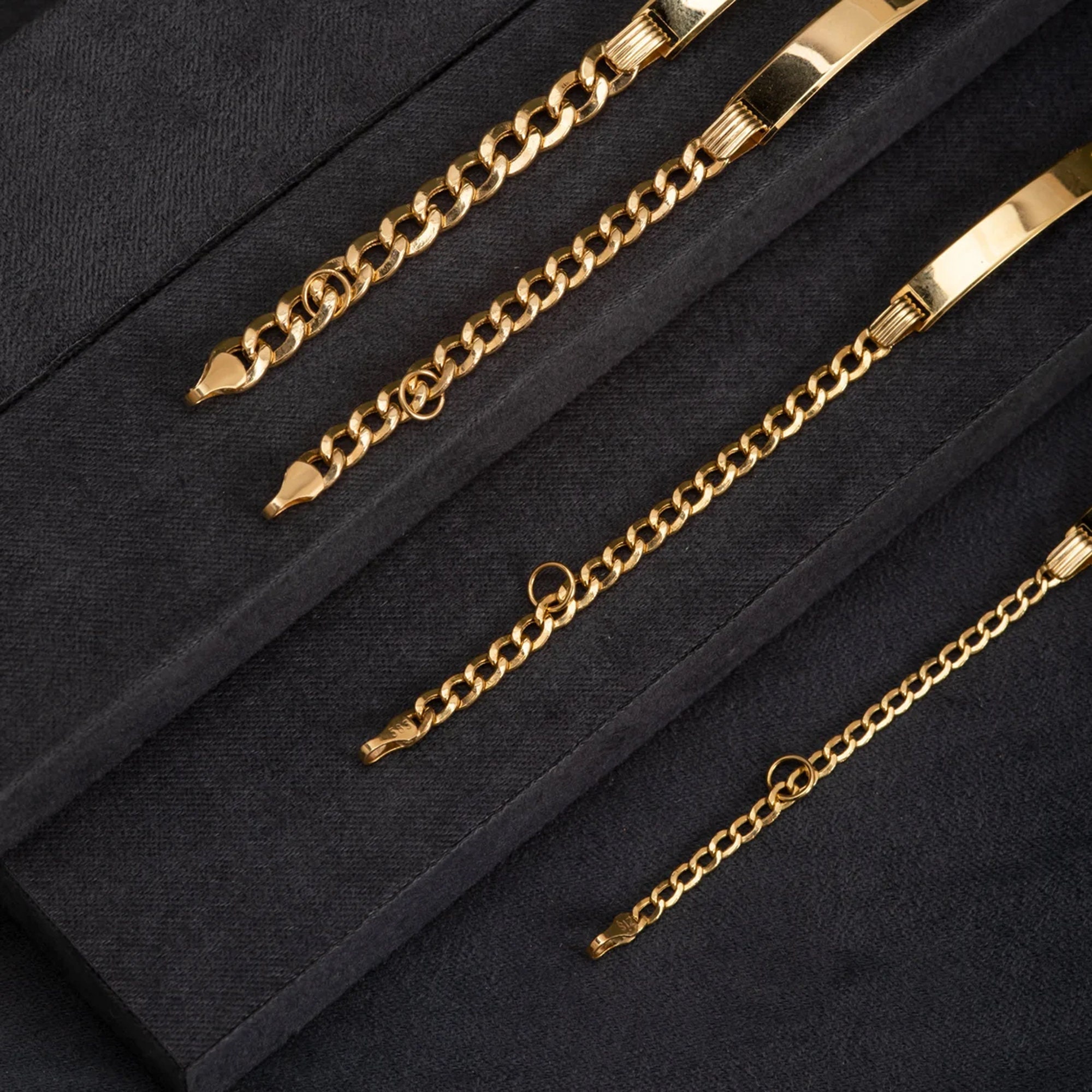 14K Yellow Gold Baby Bracelet, Cuban Chain Name Bracelet, Custom ...