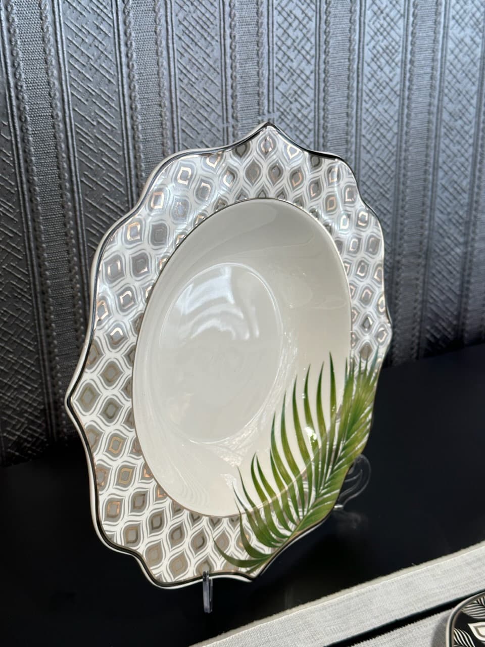 Leaf Pattern Dinnerware Set 6 Person 24 Pieces Bone China - Etsy