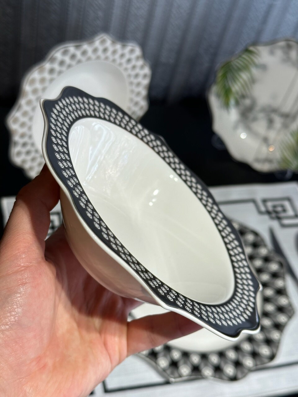 Leaf Pattern Dinnerware Set 6 Person 24 Pieces Bone China - Etsy