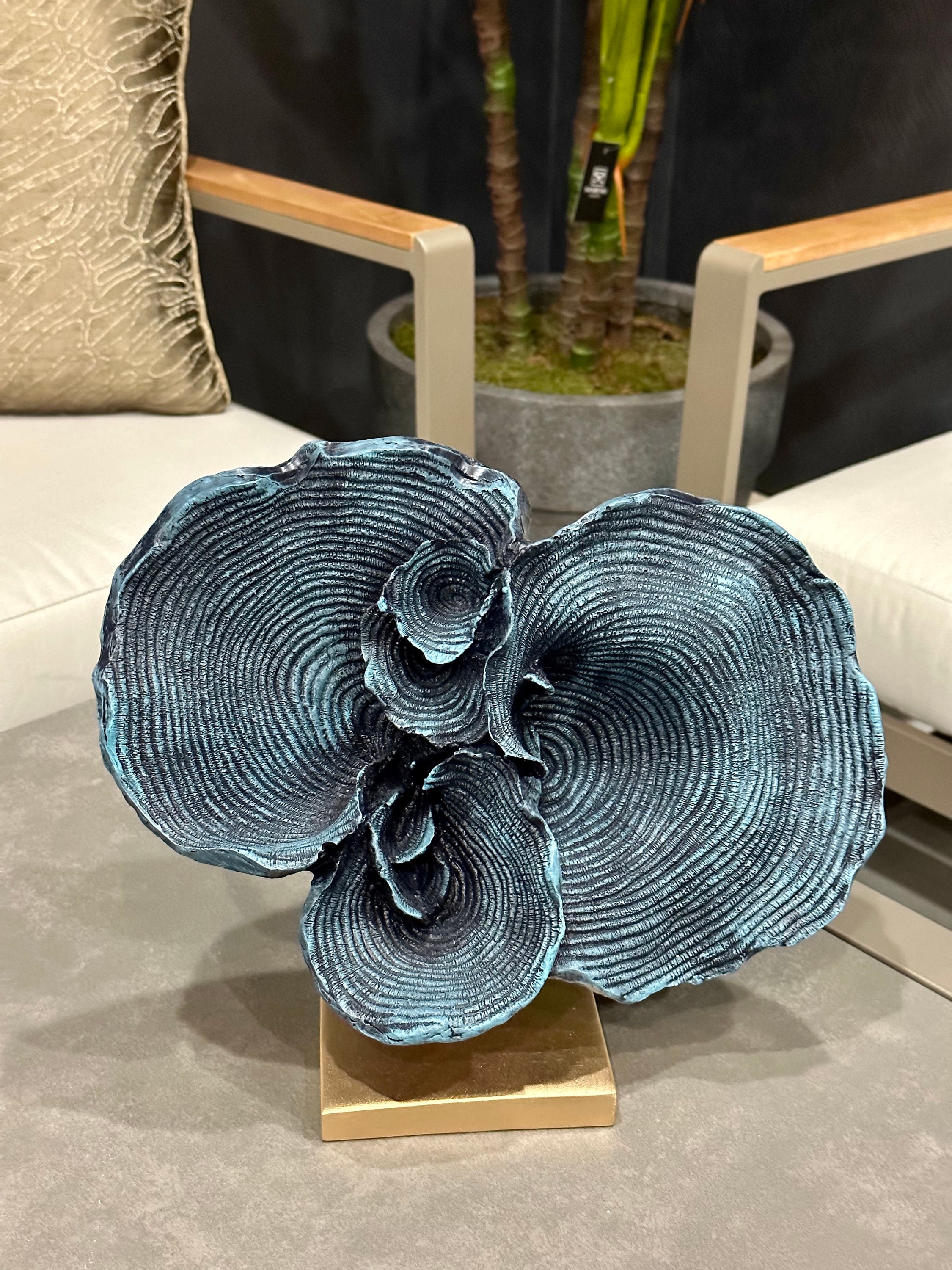 Navy and Red Coral Decorative Piece Ocean-inspired Polyester - Etsy