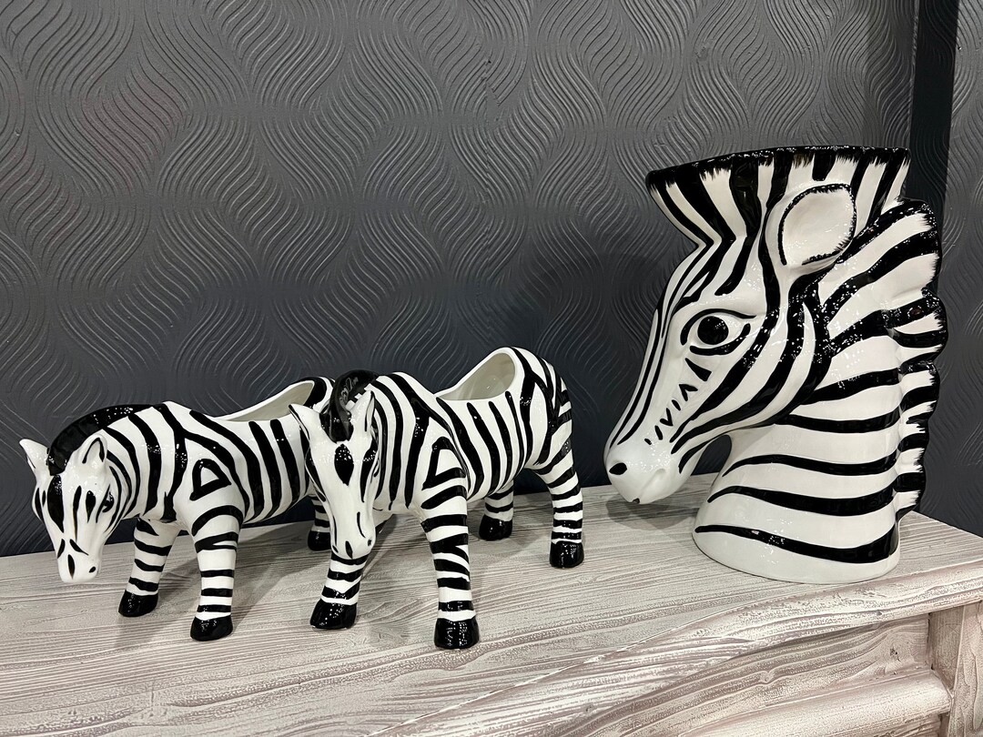 Zebra Sculpture Vase Ceramic Zebra Decor Handmade Animal - Etsy