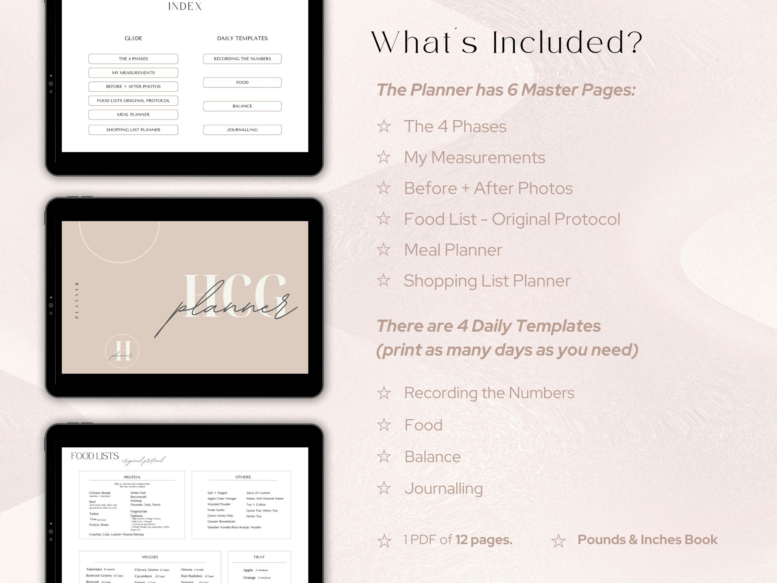 HCG Diet Planner | Original Protocol, Food & Menu Lists (digital ...