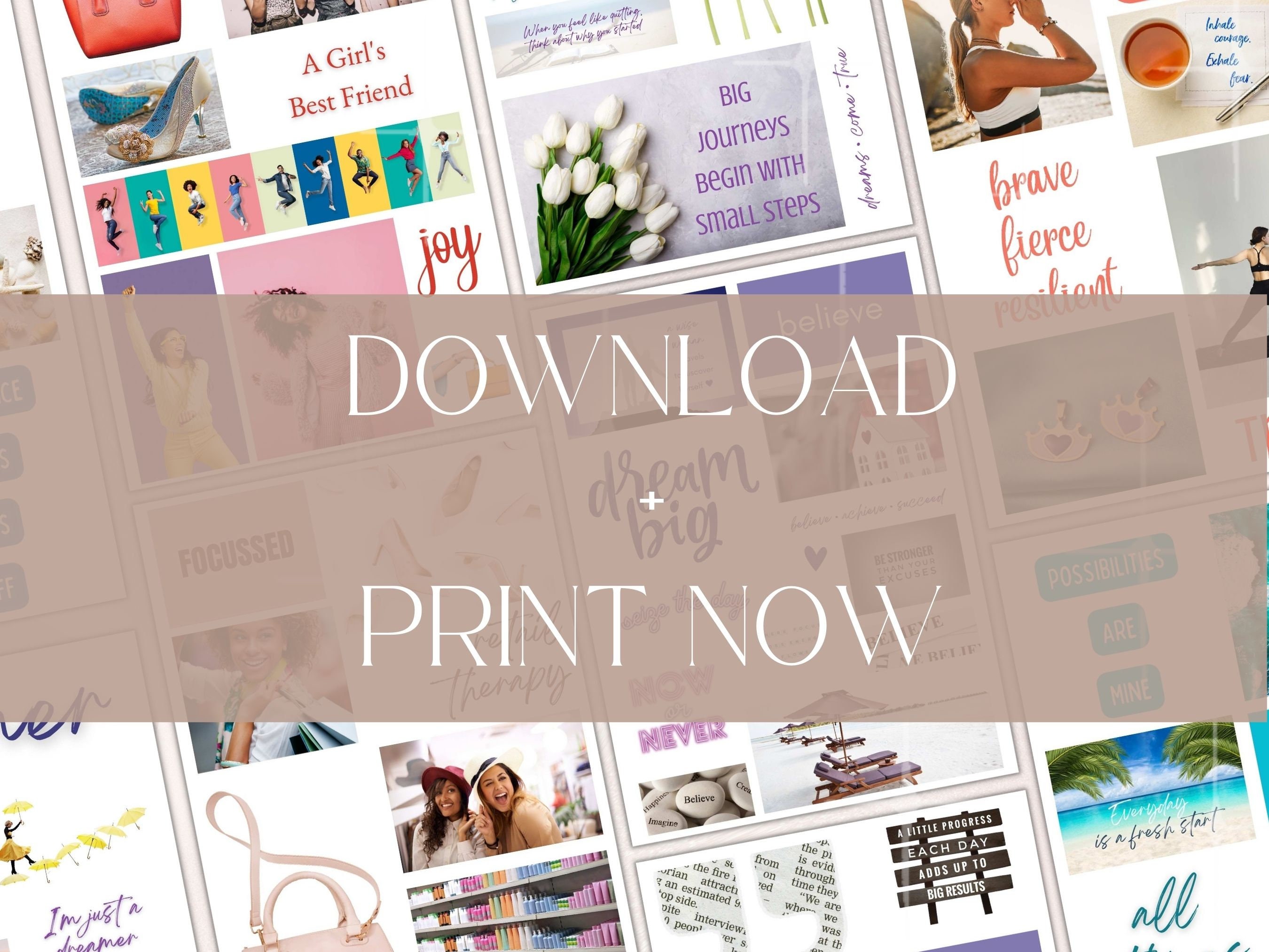 Vision Board Kit "inspired Woman!" 200 PIECES | Digital Vision Board ...