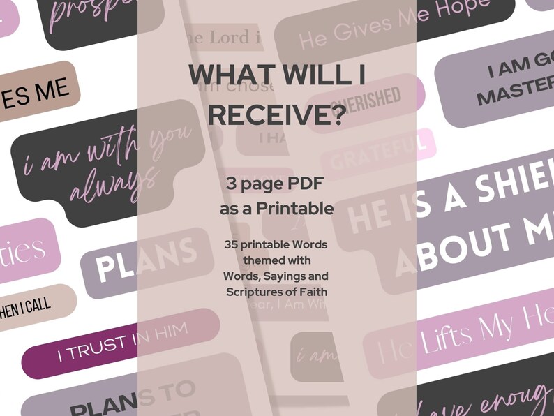 35 WORDS i Believe Printable Words Vision - Etsy