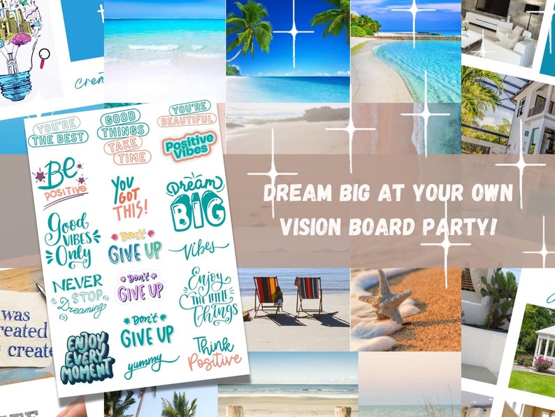 Vision Board Kit "new Year", Dream Board Printable, Vision Board, Law ...