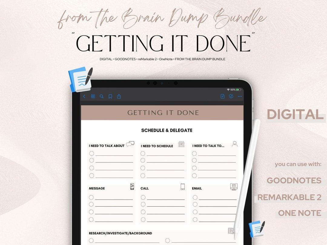 Getting It DONE Goodnotes Digital Worksheet Goodnotes Template Organise ...