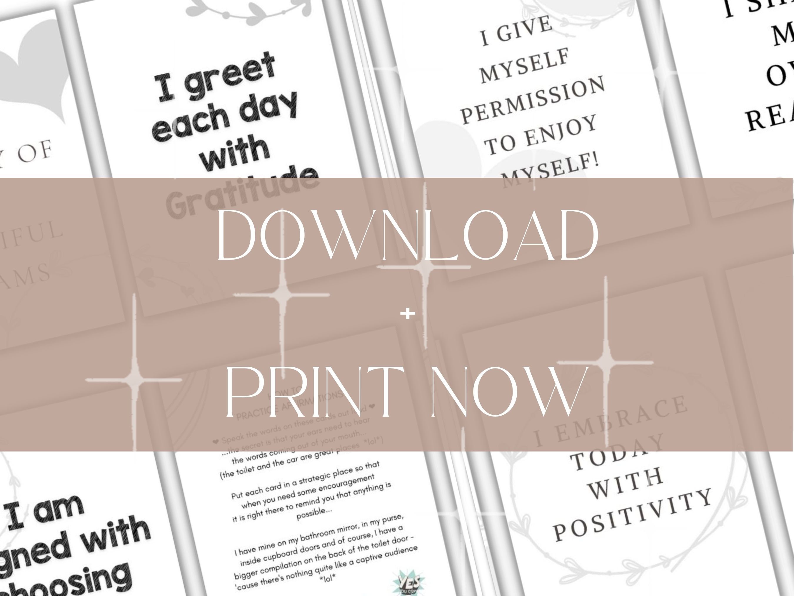 Affirmation Cards Digital Download CREATE YOUR HAPPY - Etsy