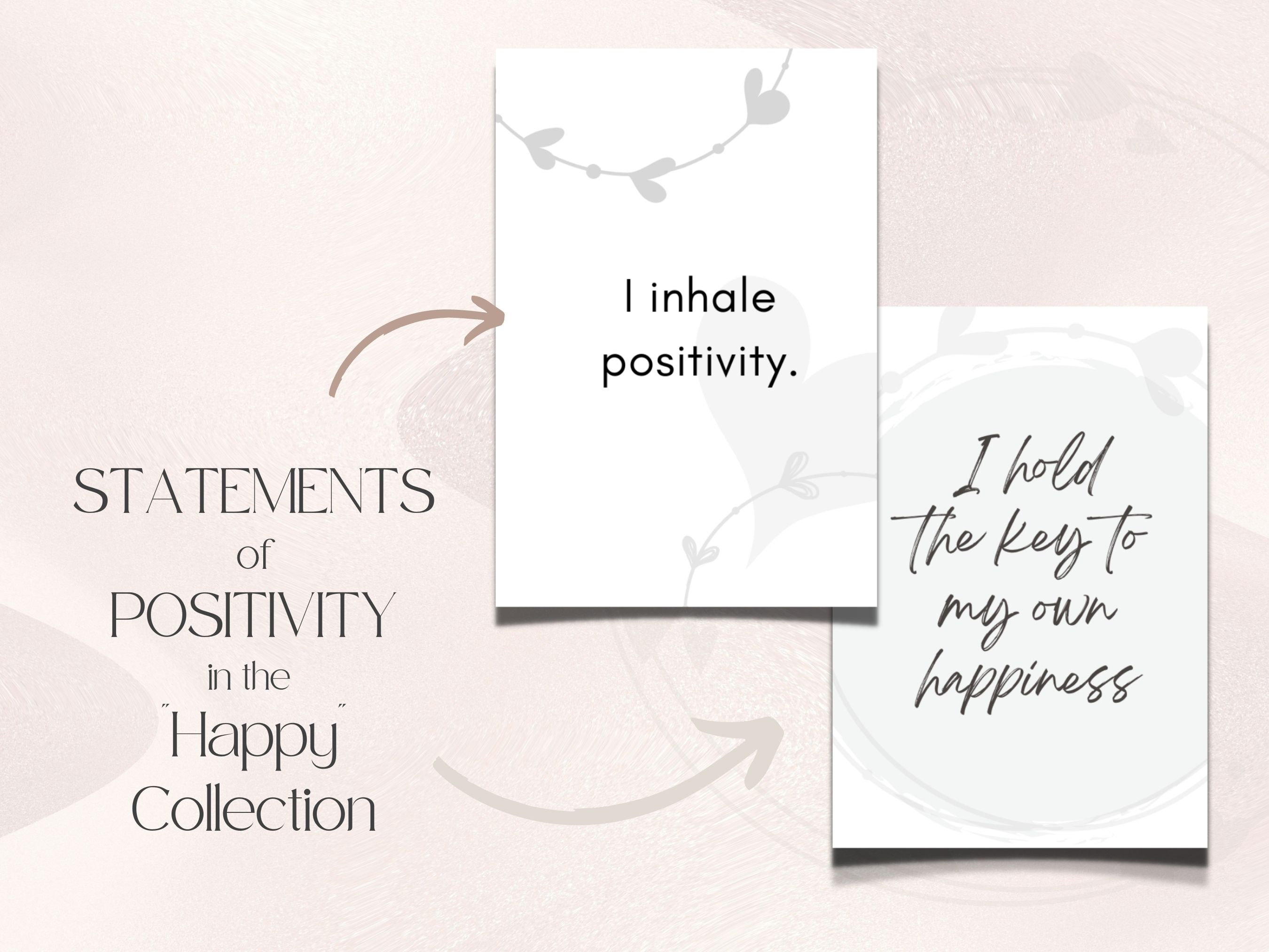 Affirmation Cards Digital Download, CREATE YOUR HAPPY, Printable ...