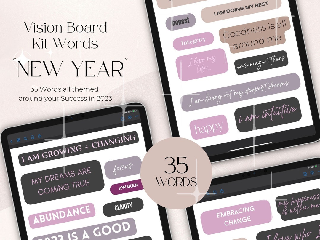 2024 Vision Board WORDS | Printable Words | Vision Board Party Kit ...