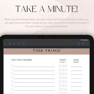 TASK TRIAGE for GOODNOTES Get Organised Help With Your Tasks Brain Dump ...