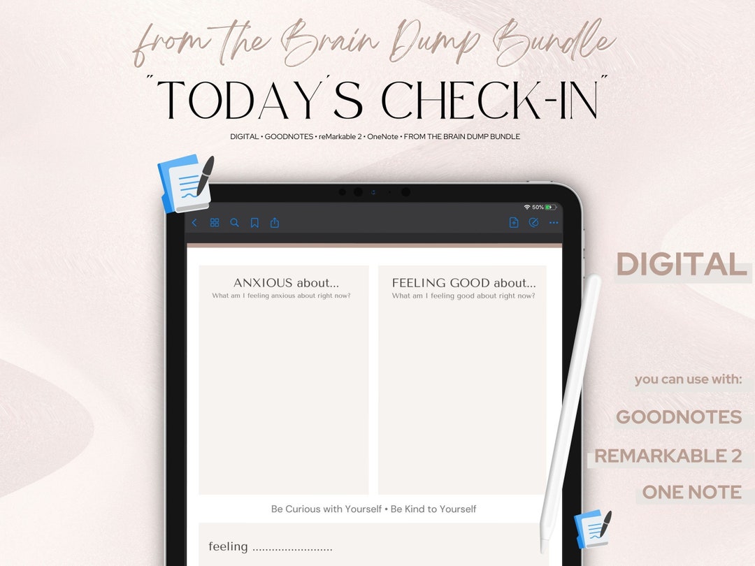 Daily Check-in Journal Template | Mood Tracker, Reflection Planner (PDF ...