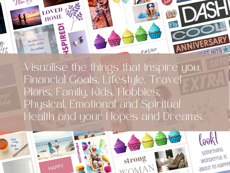 Vision Board Kit "inspired Woman!" 200 PIECES | Digital Vision Board ...