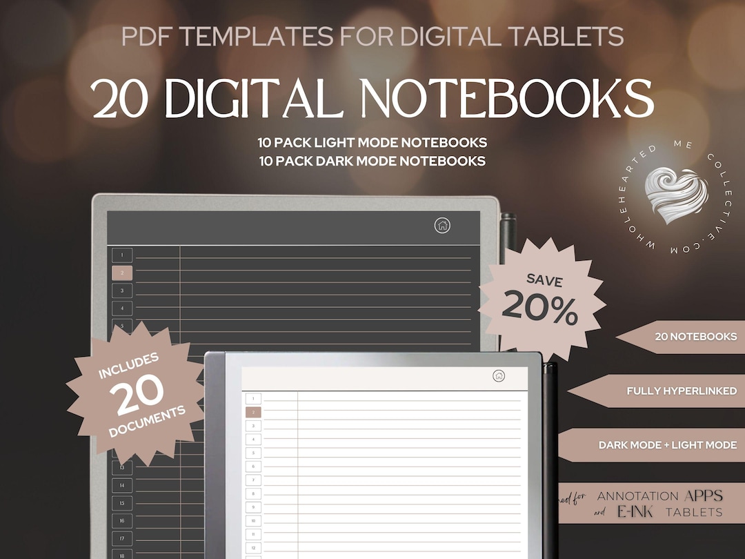 20 Pack NOTEBOOKS Darkmode + Lightmode | Work and Personal Use ...