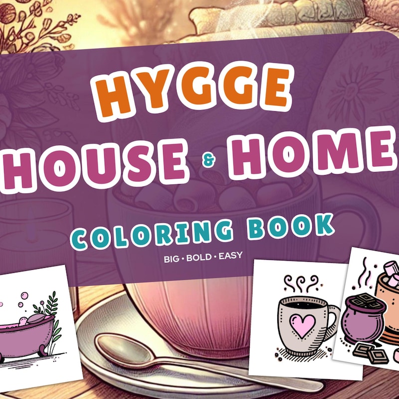 Fuzzy Hygge Coloring Book - Etsy